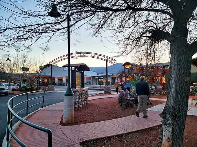 Old Town Cottonwood's welcoming archway promises exactly what it delivers: charm, character, and zero pretension whatsoever.