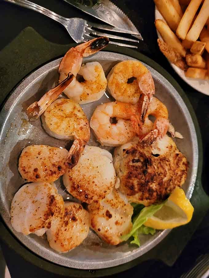 Plump shrimp and scallops with that golden char remind you why surf and turf became a classic.