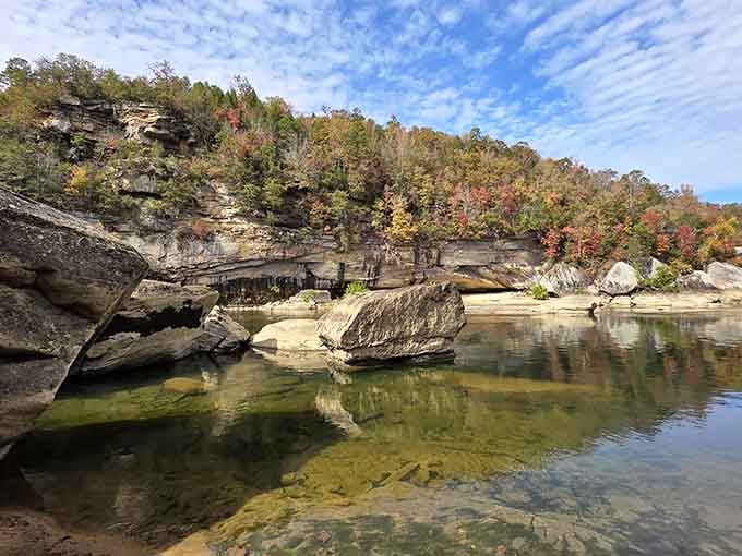 Autumn transforms the gorge into a painter's palette, with colors so vivid you'll think someone's adjusting the saturation.