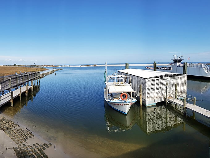 Where fishing boats rest easy and the water reflects the kind of peace you came here for.