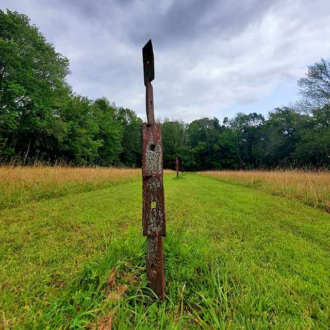 Standing sentinel in the meadow, this minimalist tower proves that sometimes less really is magnificently more indeed.