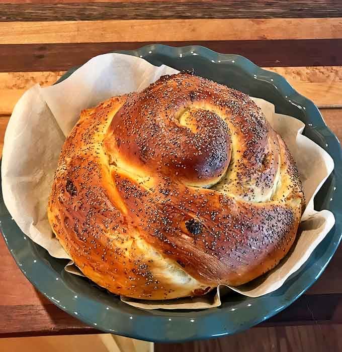 Braided beauty with raisins tucked inside, making Friday night dinner something worth rushing home for immediately.
