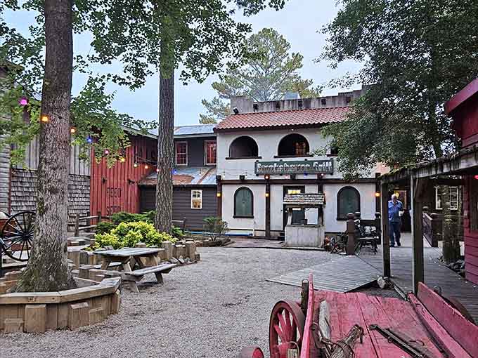 The Smokehouse Grill stands ready to feed hungry pioneers, or just hungry North Carolinians pretending to be pioneers.