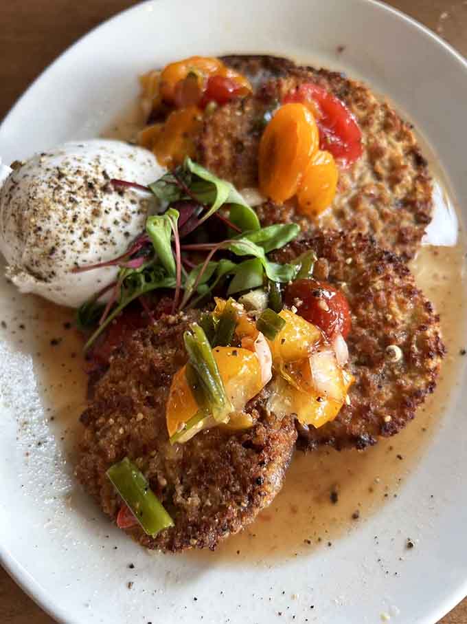 Eggplant and burrata creating the kind of flavor harmony that makes vegetarian dishes steal the entire show.