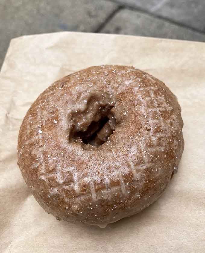 Cinnamon sugar meets spice in this beauty, looking like it rolled through a flavor explosion and survived gloriously.