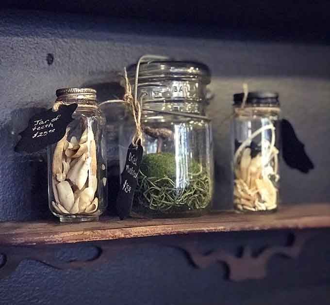 Small jars hold nature's tiniest curiosities, each one a miniature world preserved for perpetual contemplation and wonder.