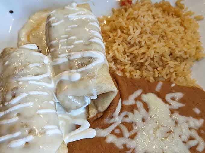 That chimichanga's wrapped tighter than a Christmas present, but way more delicious than socks from Aunt Mildred.