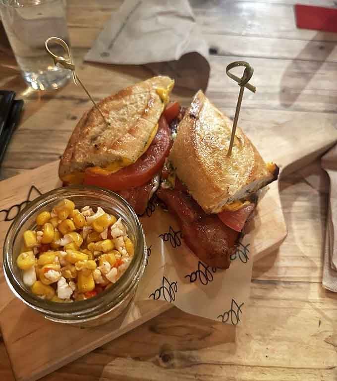 When your sandwich arrives on a wooden board with a side salad, breakfast just became an event worth documenting.