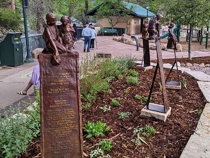 Bronze sculptures honoring the women who shaped this town, because history isn't just written by men with beards.