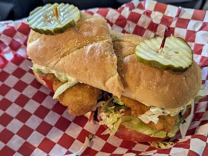 When you can't decide between seafood and a sandwich, this beauty solves that delicious dilemma perfectly.