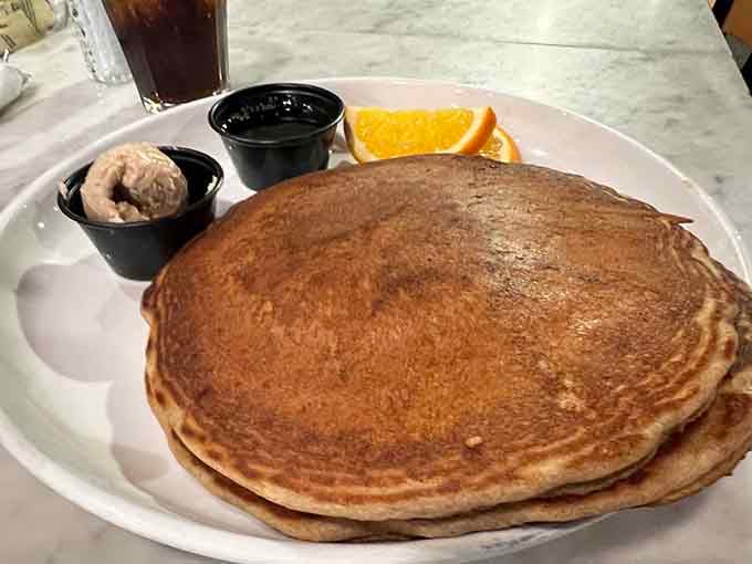 These pancakes are wider than your dinner plate and more beautiful than most sunrises you've slept through.