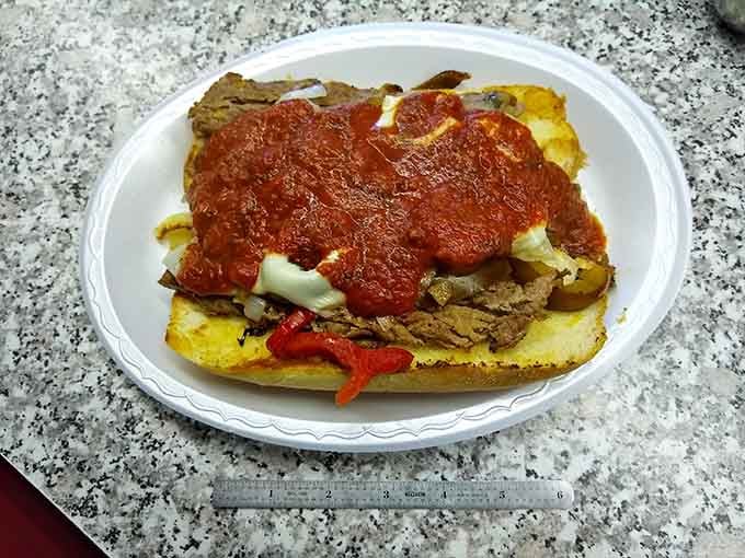 This steak sandwich doesn't mess around, it just delivers flavor and satisfaction in equal, generous portions.