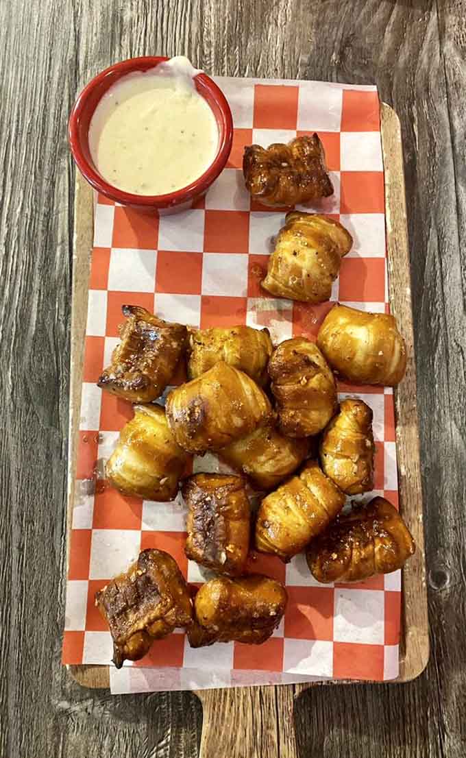 Soft pretzels with enough butter and salt to make you forget every diet you've ever attempted or considered attempting.