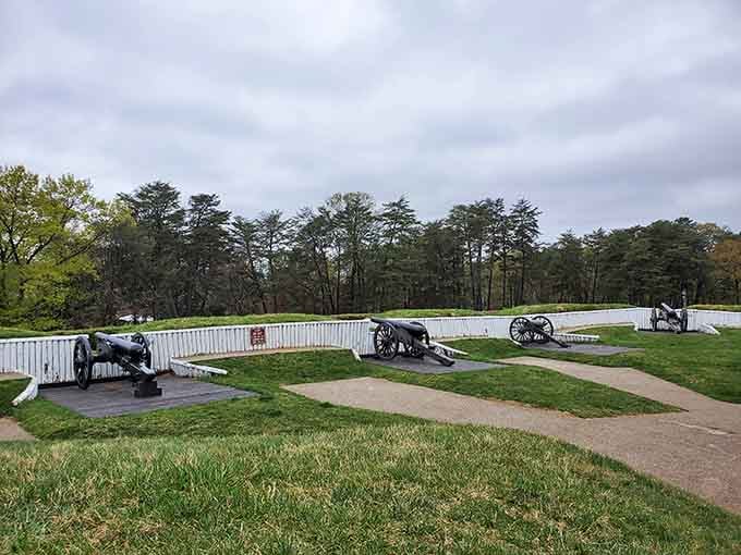 Fort Hunt Park's historic cannons stand ready to defend against threats that will never come, thankfully for everyone.