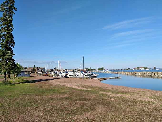 Where sailboats rest easy and the harbor whispers stories of Lake Superior's moody temperament and timeless beauty.