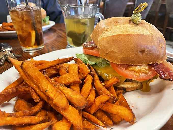 That burger with sweet potato fries could convert even the most devoted steak purist temporarily.