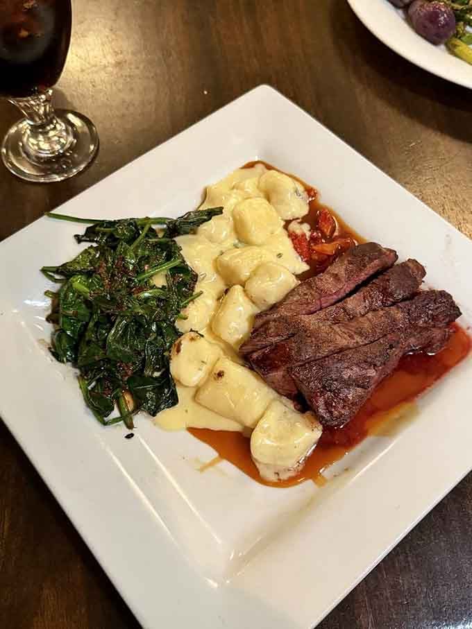 Flat iron steak with gnocchi proves that comfort food can be elegant when prepared with skill and genuine care.