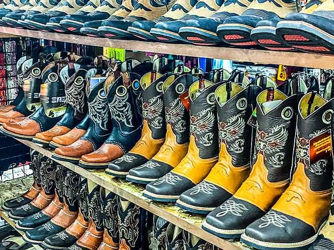 Cowboy boots with enough bling and embroidery to make even city slickers consider taking up line dancing immediately.