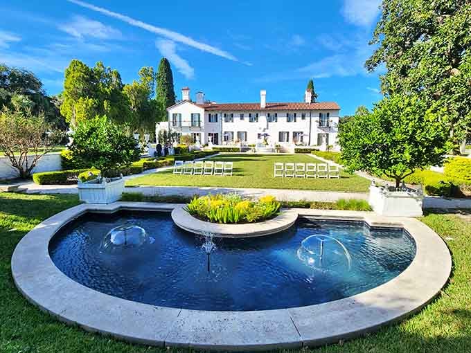Crane Cottage's fountain and formal gardens create the kind of setting where you half expect Gatsby to appear.