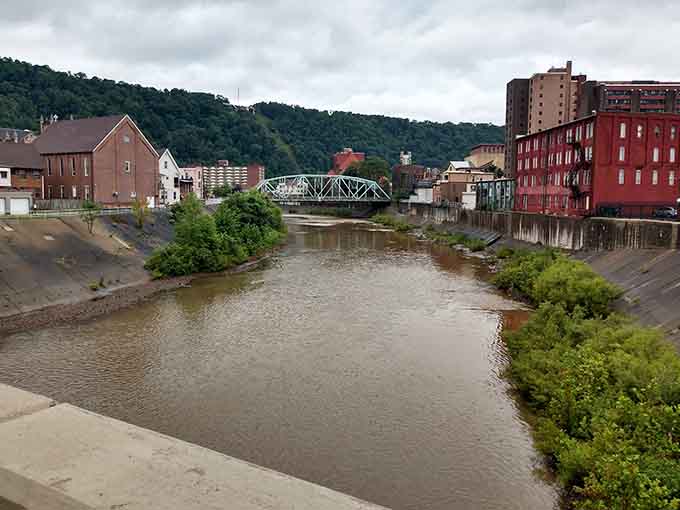 The Stonycreek River flows peacefully through town, offering views that remind you nature doesn't charge admission fees or require appointments.