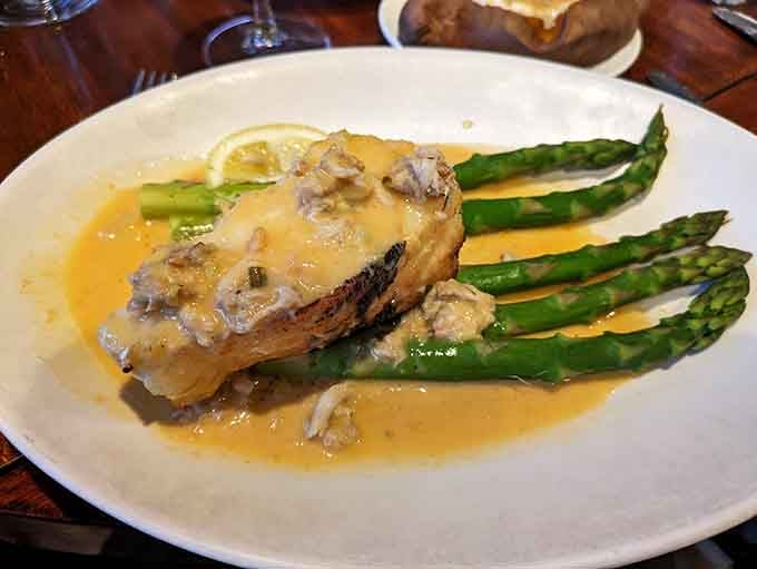 Sea bass this elegant proves the "seafood" part of the name isn't just for show.