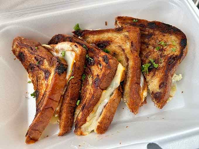 Grilled cheese cut into perfect triangles and oozing melted goodness is comfort food at its absolute finest.