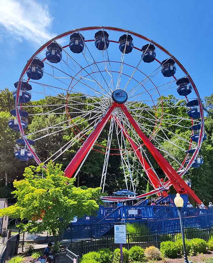 The Ferris wheel offers views that remind you Connecticut is actually quite beautiful when you're not stuck in traffic.