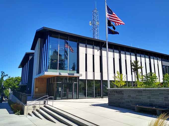 Modern civic architecture with clean lines and plenty of glass shows that government buildings don't have to be boring.