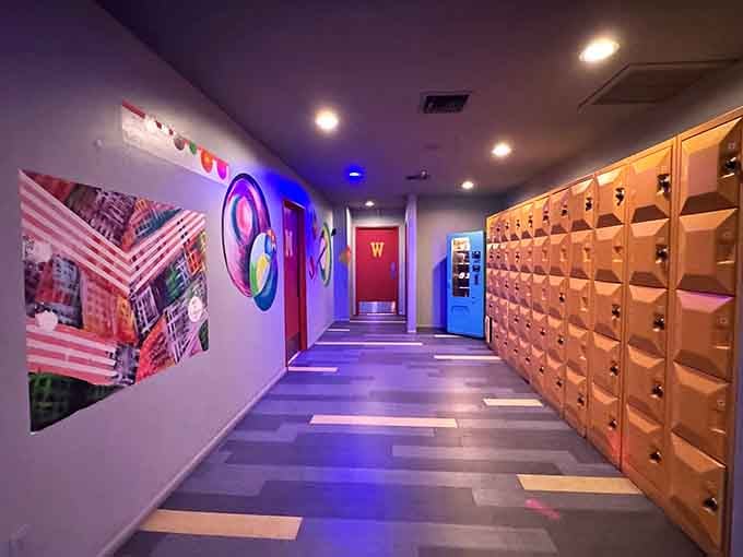 Colorful lockers and vibrant hallways that make even storing your stuff feel like part of the adventure.