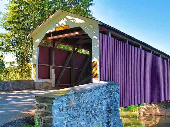 Covered bridges aren't just Instagram bait; they're functional art that's been sheltering travelers for over a century now.