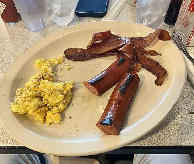 When your breakfast plate includes both bacon and kielbasa, you know someone understands the meaning of generous portions.