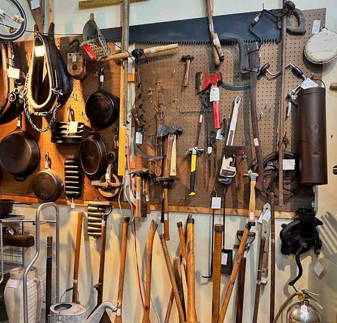 Antique tools displayed like art because honestly, they're more beautiful than most modern sculpture anyway, aren't they?