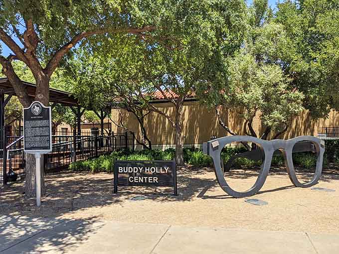 Those iconic glasses mark the spot where rock and roll history was born on the South Plains.