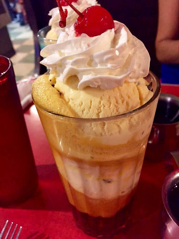 Golden swirls of butterscotch meeting vanilla ice cream create the kind of float that makes adulting worthwhile again.