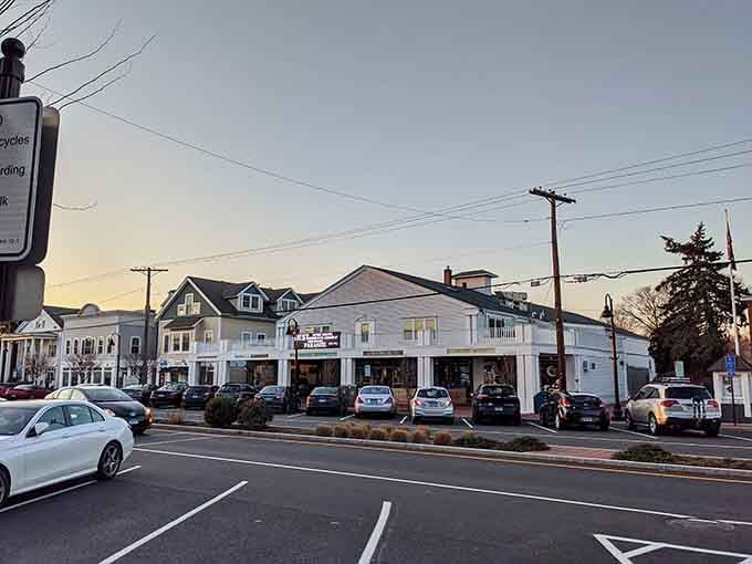 Downtown Madison at dusk, when the streetlights start their shift and everything looks even more charming.