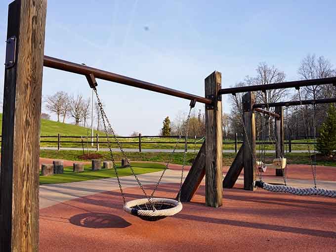 Those swings aren't just for kids; they're for anyone who remembers when simple pleasures actually felt like enough.