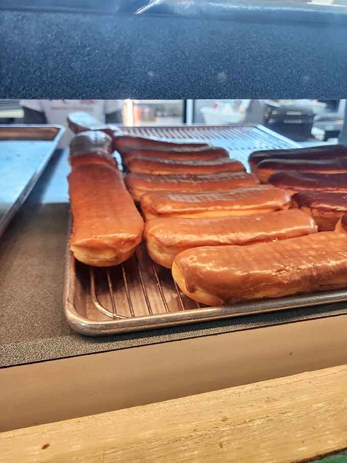 Fresh from the fryer, these maple bars are still settling into their final form of absolute perfection.