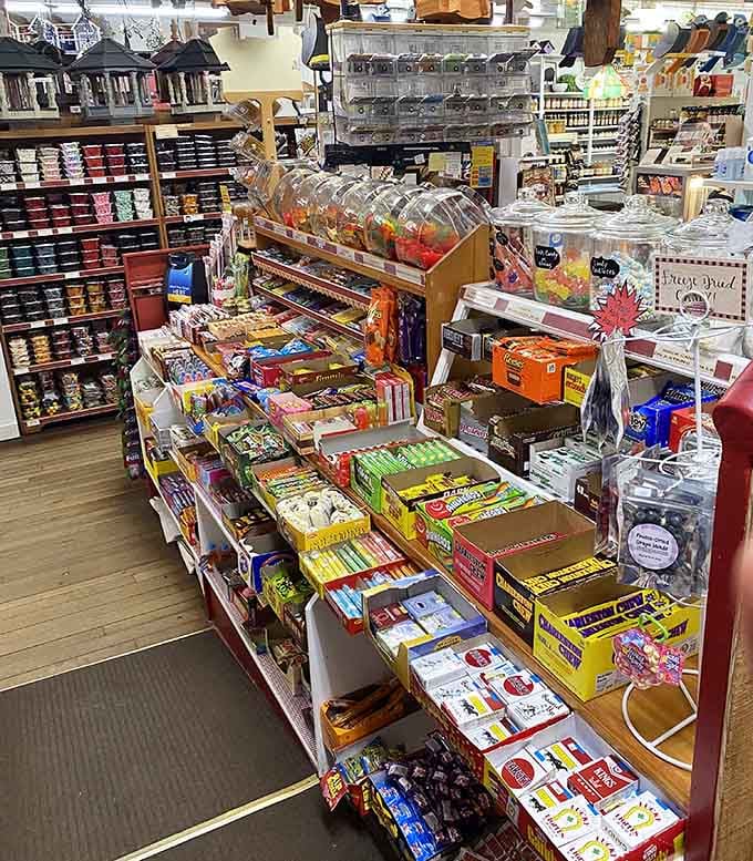 A candy wonderland that would make Willy Wonka nod approvingly, featuring everything from nostalgic classics to homemade specialties galore.