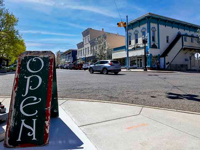 When even the street signs look like collectibles, you know you've found the right town for antiquing.