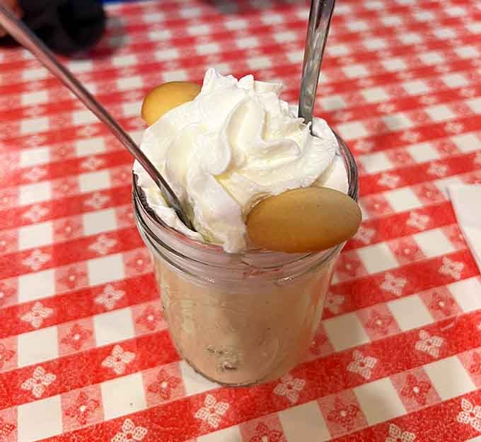 Layers of pudding, bananas, and wafers create a symphony of texture that deserves its own standing ovation.