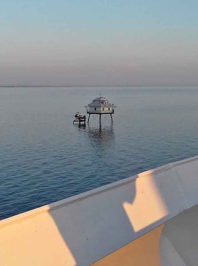Rising from Mobile Bay like it's auditioning for a postcard, this beauty never disappoints at dusk.