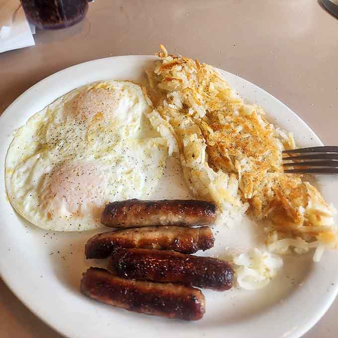 When your breakfast plate includes eggs, hash browns, and sausage links, you're basically winning at life before noon.