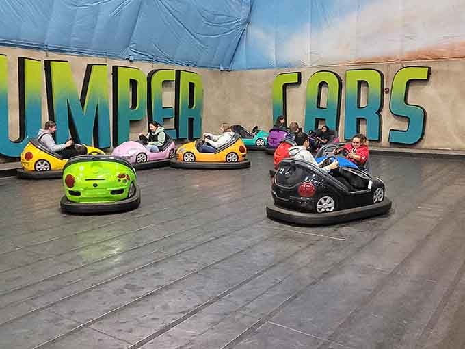 Bumper cars let you settle family disputes the old-fashioned way, with controlled vehicular chaos and lots of laughter.