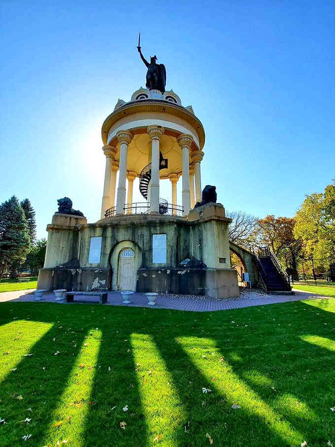 Hermann stands tall atop his monument, sword raised, offering views that reward those who climb the stairs.