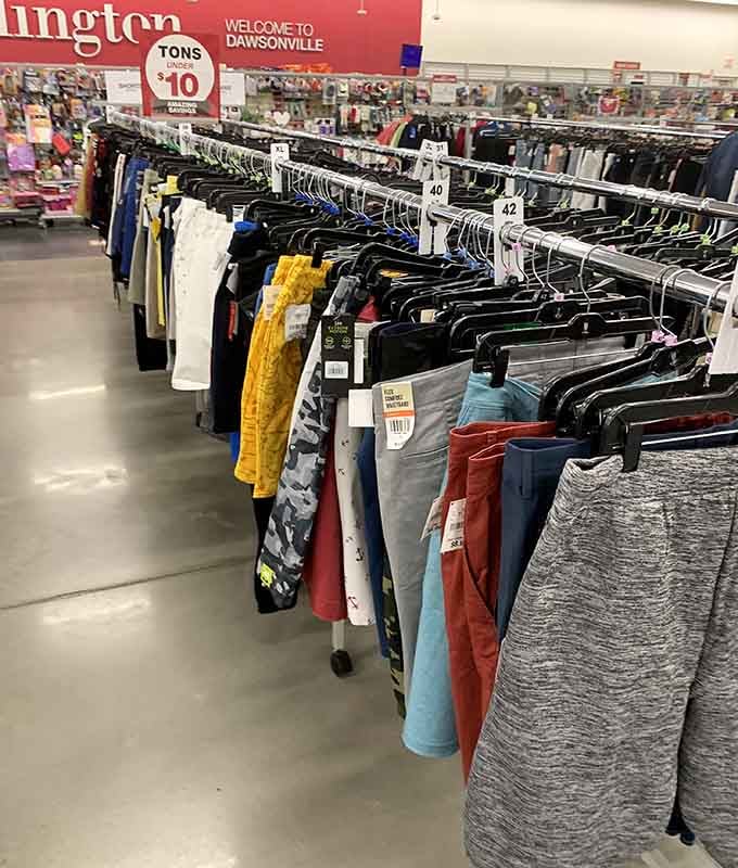 Racks of discounted clothing stretch endlessly, turning bargain hunting into an Olympic sport you're determined to medal in.
