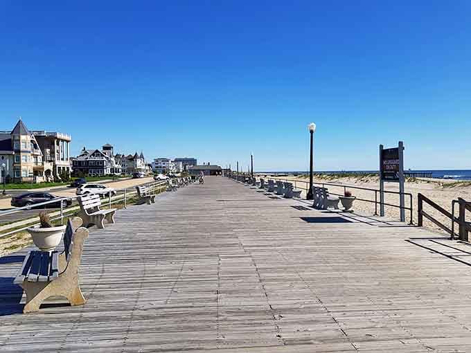 Benches line the boardwalk like an invitation to slow down and remember what relaxation actually feels like.