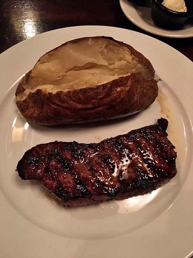 This New York strip paired with that fluffy potato is the dynamic duo your taste buds have been waiting for.