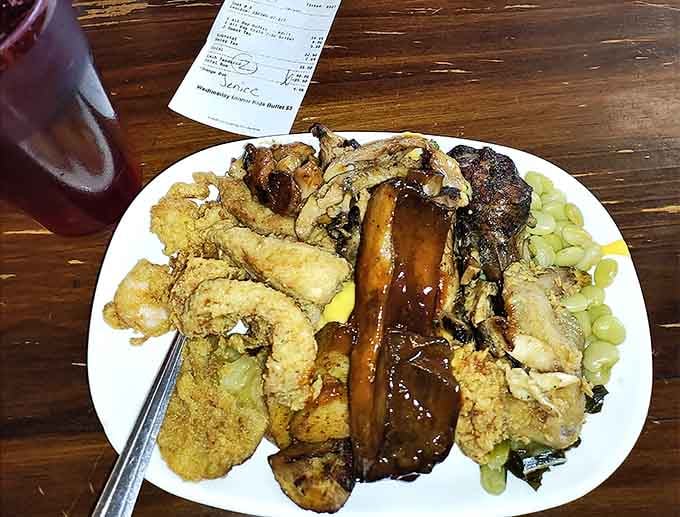 Ribs glazed to perfection, crispy catfish, and enough variety to make every trip to the buffet an adventure.