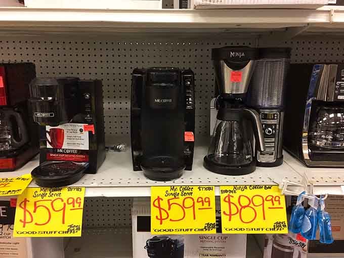 Name-brand coffee makers at closeout prices turn morning routines into affordable luxuries worth waking up for.