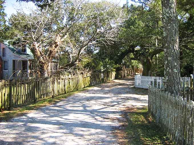White picket fences and live oaks create the kind of charm real estate agents dream about.